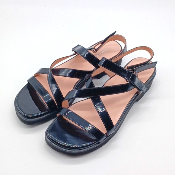 Taryn Rose | Shoes | Taryn Rose Taylor Strap Sandals Black Patent ...